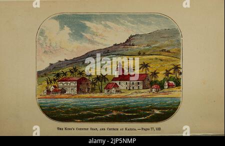 The King's Country Seat, and Church at Kailua, 1865 Stock Photo - Alamy
