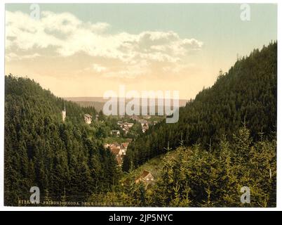 The Kühle Grund in Friedrichroda, Thuringia, Germany is a forested ...