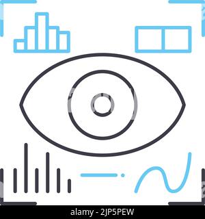Face ID line icon set, face recognition symbols collection, vector ...