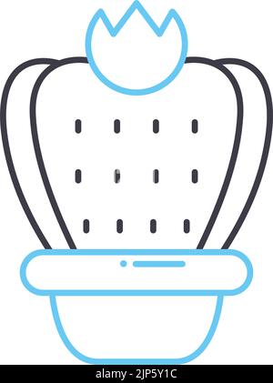 Cactus pot icon outline vector. Garden plant. Flower house Stock Vector ...