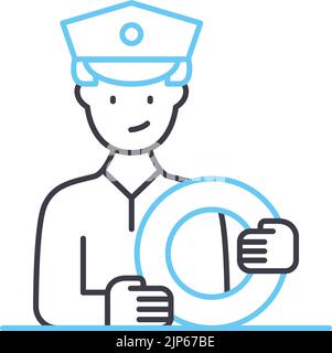 Sea rescue boat icon flat vector. Life flood. Coast guard isolated ...