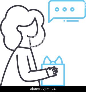 promoter line icon, outline symbol, vector illustration, concept sign ...