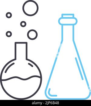 Chemical flask icon. Outline chemical flask vector icon color flat ...