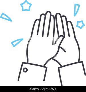 Hand Clapping Icon Vector Outline Illustration Stock Vector Image & Art ...