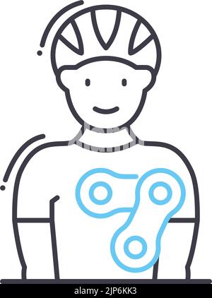 cycling line icon, outline symbol, vector illustration, concept sign ...