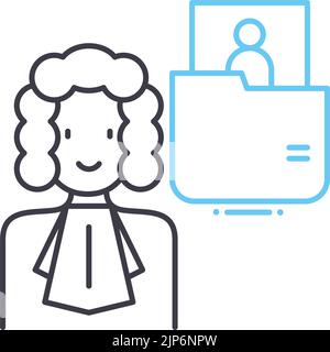 Criminal case line icon, concept sign, outline vector illustration ...