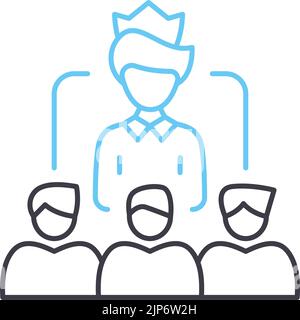 Chain of command icon, linear isolated illustration, thin line vector ...