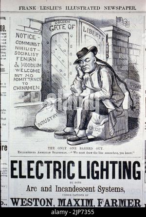 The only one barred out [caricature of Chinese man seated outside ...