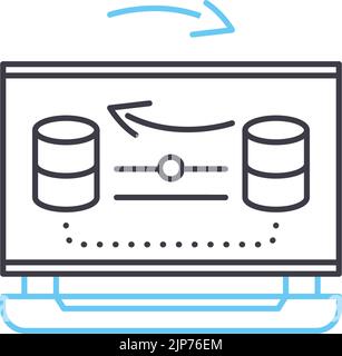 data migration vector icon isolated on transparent background, data ...