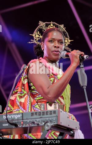 L-R British-Nigerian singer and lyricist and lead vocalist Eno Williams ...