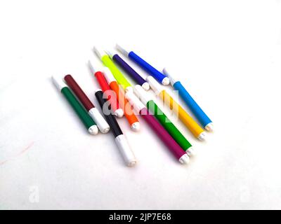 Multi Colored Marker Isolated on White Background Stock Photo - Alamy