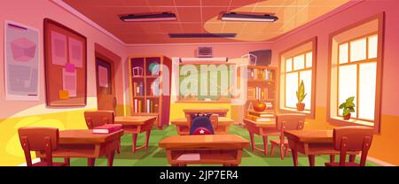 Illustration Empty Classroom Projector Stock Vector Classroom Cartoon