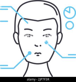 Face identification thin line icon. Face id icon. Facial recognition ...