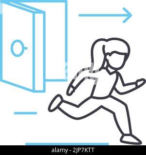 Escape room icon. Outline escape room vector icon color flat isolated ...