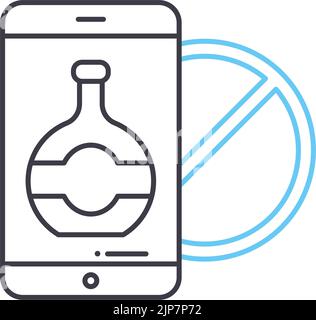 Phone detox icon outline vector. Digital media. Door break Stock Vector ...