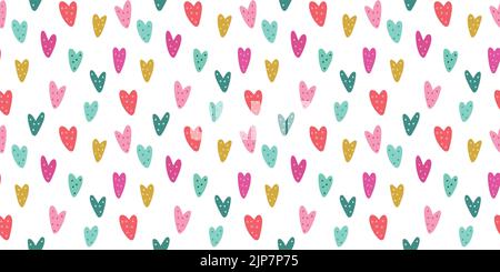 Gender neutral love heart seamless vector background. Simple whimsical ...