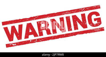 WARNING text written on red round stamp sign Stock Photo - Alamy