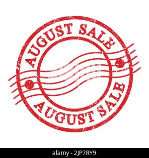AUGUST SALE text written on blue-black grungy stamp sign Stock Photo ...