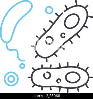 pathogen bacteria virus line icon vector illustration Stock Vector ...