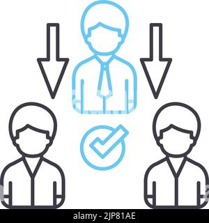 delegating tasks line icon, outline symbol, vector illustration ...
