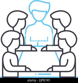 Board of directors meeting line icon concept. Board of directors ...