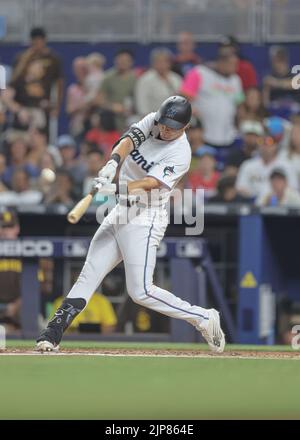 Miami Marlins JJ Bleday (67) bats during an MLB Spring Training game ...