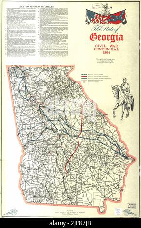 The State of Georgia, showing the major campaign areas and engagement ...