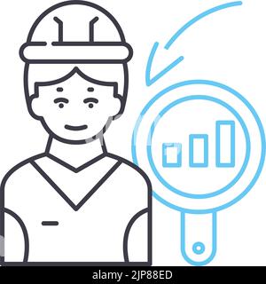 failure analysis line icon, outline symbol, vector illustration ...