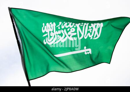 Saudi Arabia flag, Statement translation: There is no God but Allah ...