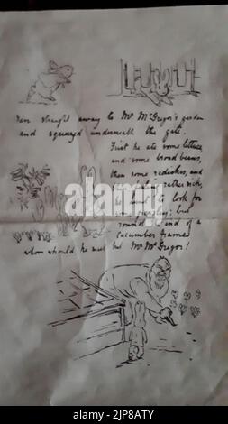 The Tale of Peter Rabbit - letter to Noel Moore part 1 Stock Photo - Alamy