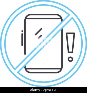 avoid distractions line icon, outline symbol, vector illustration ...