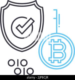 Bitcoin digital icon. Outline Bitcoin digital vector icon color flat ...