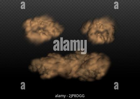 Trace on a dusty road or highway from a car.A cloud of brown dust and ...