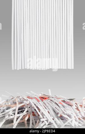 Blank Shredded paper above Cut up credit cards on Shredded Bills and ...