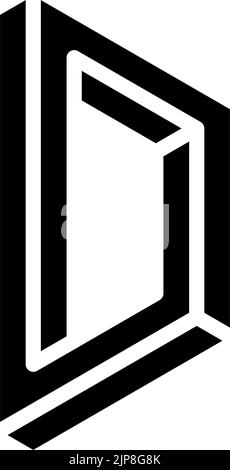 optical impossible geometric shape glyph icon vector illustration Stock ...