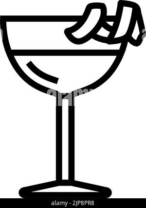 vesper cocktail glass drink line icon vector illustration Stock Vector ...