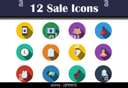 Business Blouse Icon. Flat Circle Stencil Design With Long Shadow ...