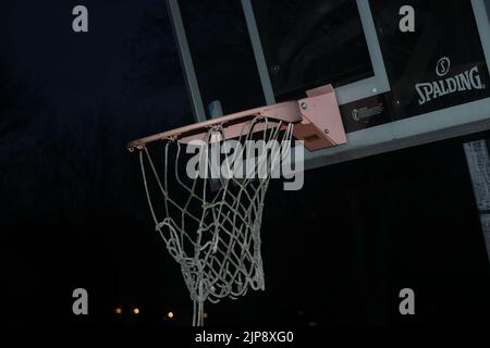 Basketball Hoop With Torn Net Stock Photo - Alamy
