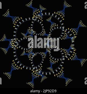 Maya ornaments and stylized fractal patterns. Abstract 3D rendering ...