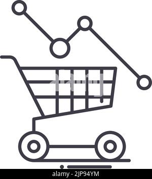 market trends line icon, outline symbol, vector illustration, concept ...