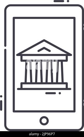online banking line icon vector. online banking sign. isolated contour ...