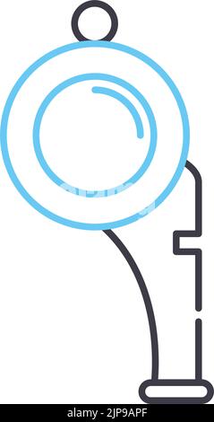 whistling icon, black vector sign with editable strokes, concept ...