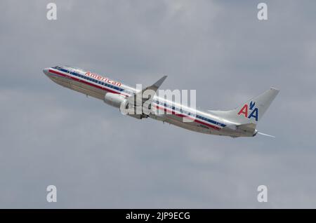 Engine and fuselage of an American Airlines Boeing 777-200ER on runway ...