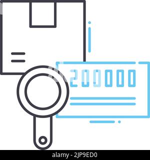 tracking number icon, black vector sign with editable strokes, concept ...