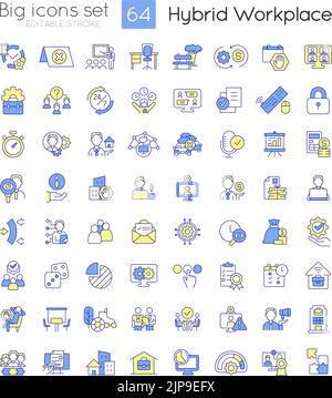 Hybrid workplace concept icons set Stock Vector Image & Art - Alamy