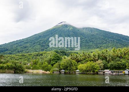 Mount Gamalama is an active volcano. Ternate Island, Indonesia Stock ...