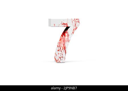 Bloody digit - three dimensional number with texture from blood on ...