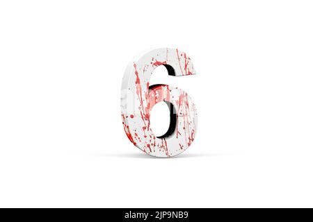 Bloody digit - three dimensional number with texture from blood on ...