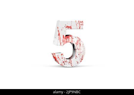 Bloody digit - three dimensional number with texture from blood on ...
