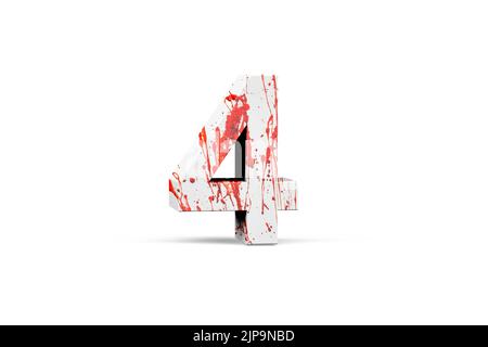 Bloody digit - three dimensional number with texture from blood on ...